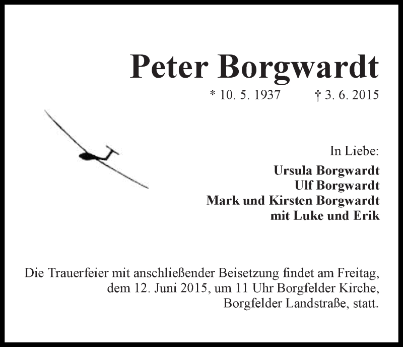 Traueranzeigen von Peter Borgwardt | Trauer & Gedenken