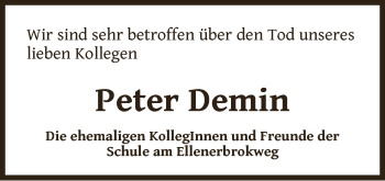 Traueranzeigen von Peter Demin | Trauer & Gedenken