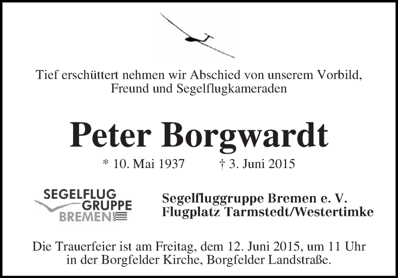 Traueranzeigen von Peter Borgwardt | Trauer & Gedenken