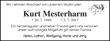 Traueranzeigen von Kurt Mesterharm | Trauer & Gedenken